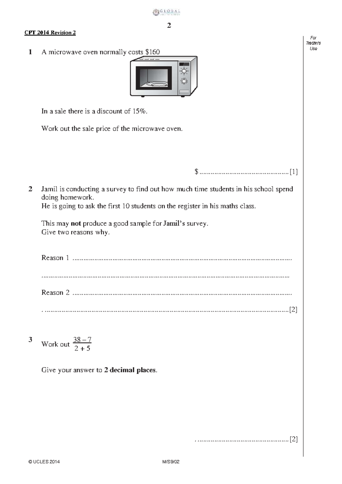 Grade 8 CPT Revision 6 - Sale Price, Surveys, and Geometry - Studocu