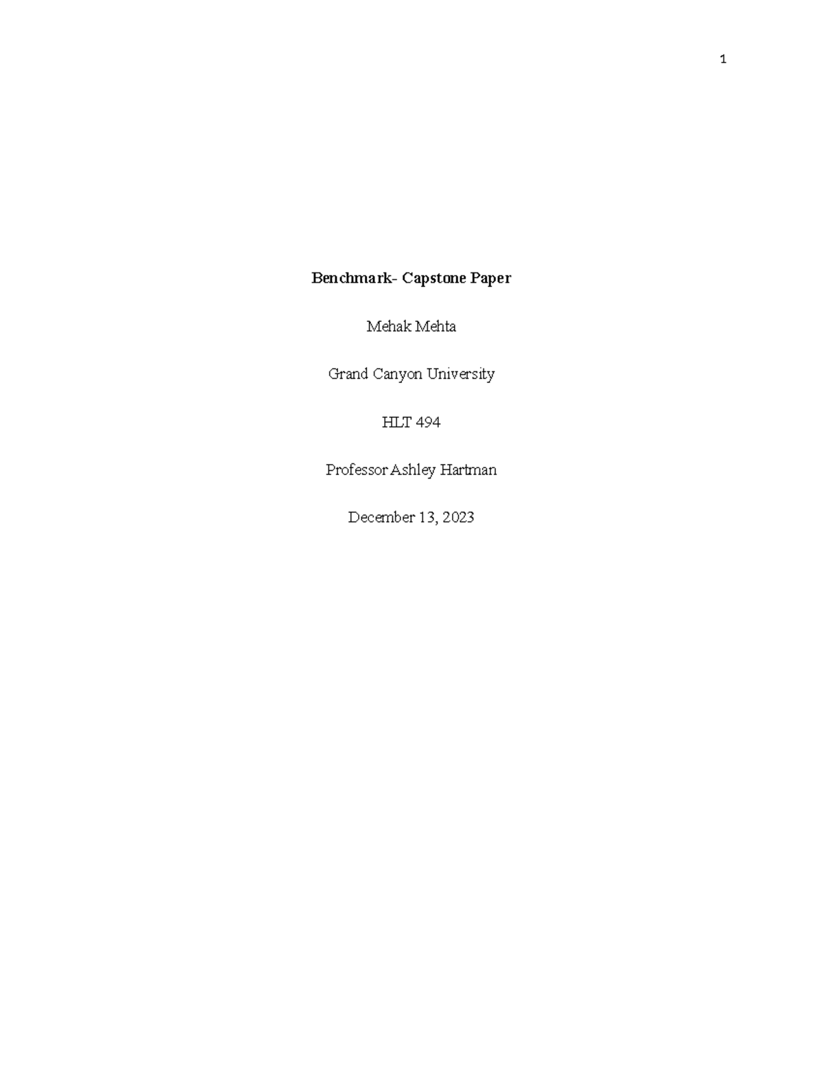 Capstone Final Essay - HLT 494: Organizational Structure & Dynamics ...