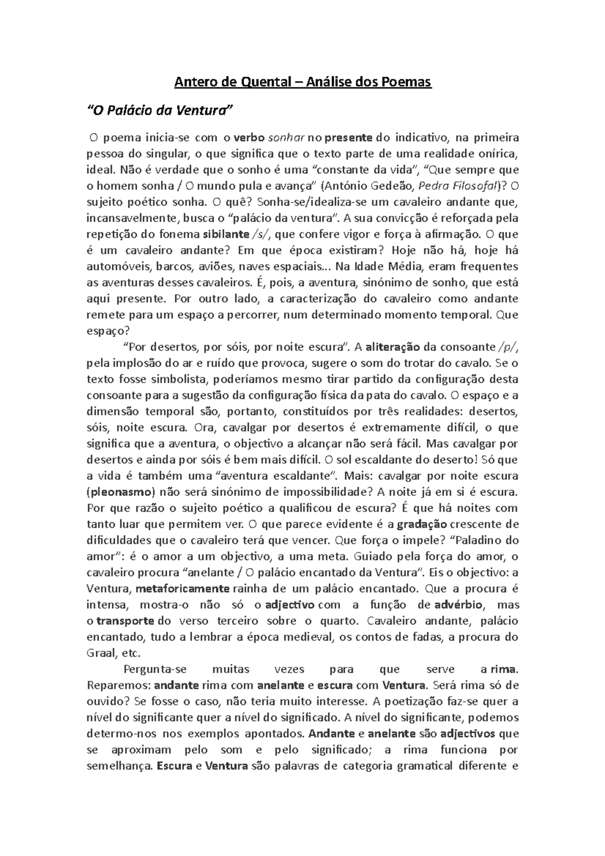 Antero de Quental-análise dos poemas - Antero de Quental – Análise dos Poemas “O Palácio da ...