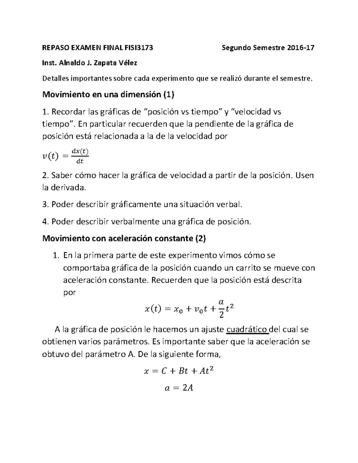 Repaso Examen Final FISI3173 - Warning: TT: undefined function: 32 Warning: TT: undefined ...