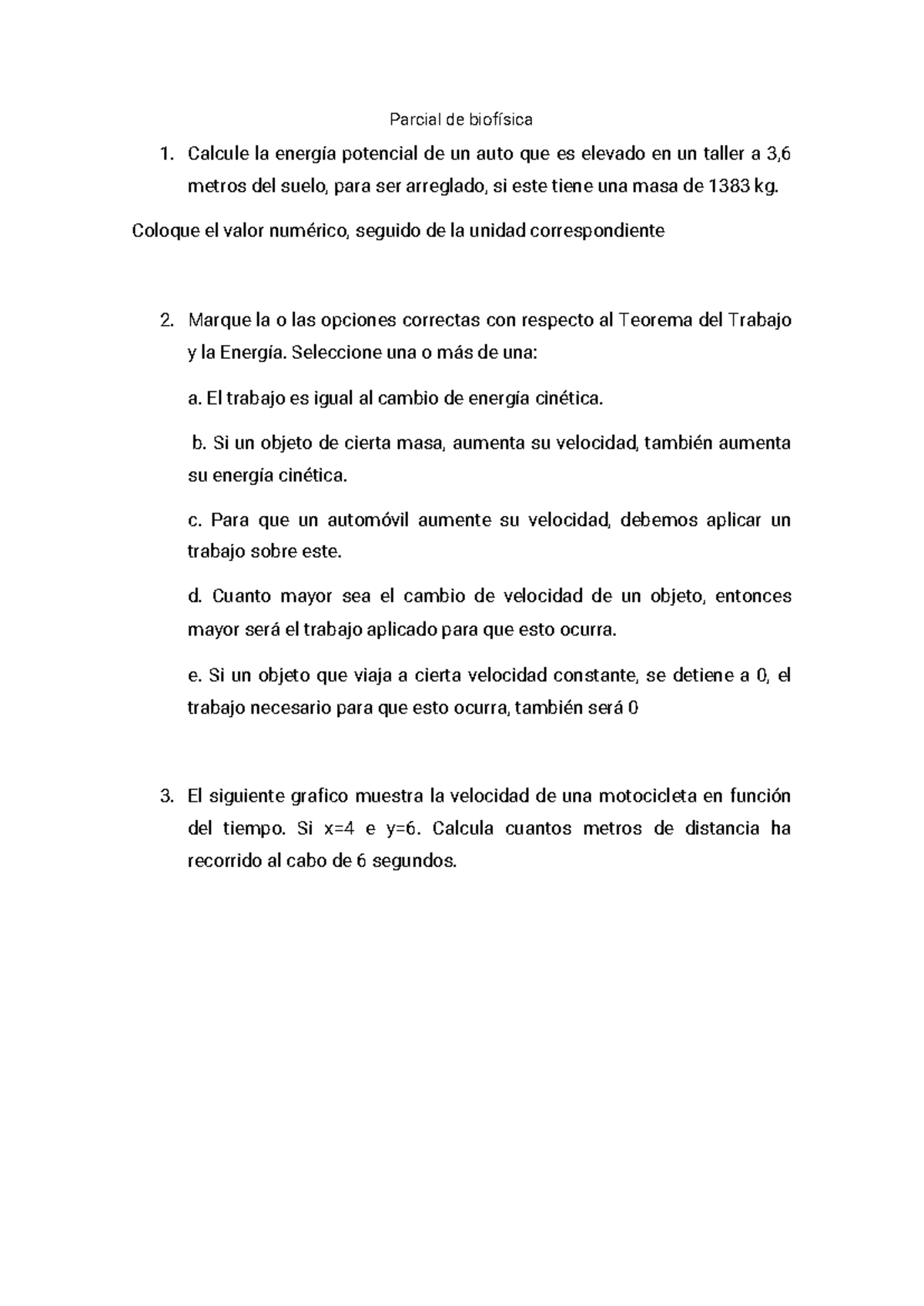 Parcial de Biofísica 1: Ejercicios y Problemas Resueltos - Studocu