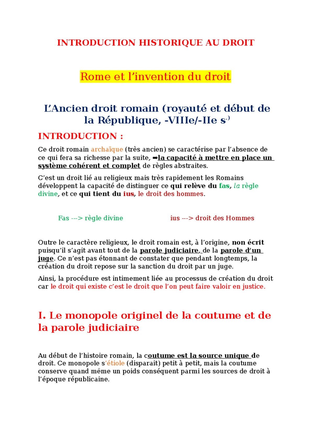 Introduction au Droit cours complet pdf - Table des matières Introduction - Studocu