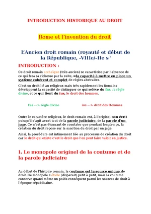 Introduction au Droit cours complet pdf - Table des matières Introduction - Studocu