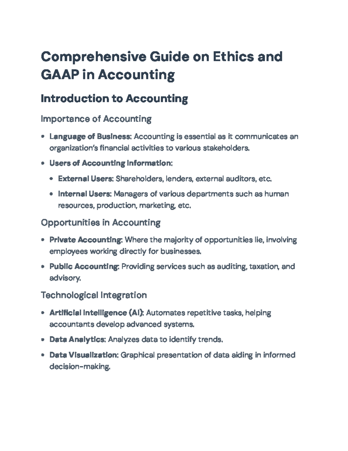 Comprehensive Guide on Accounting Principles and GAAP Standards ...