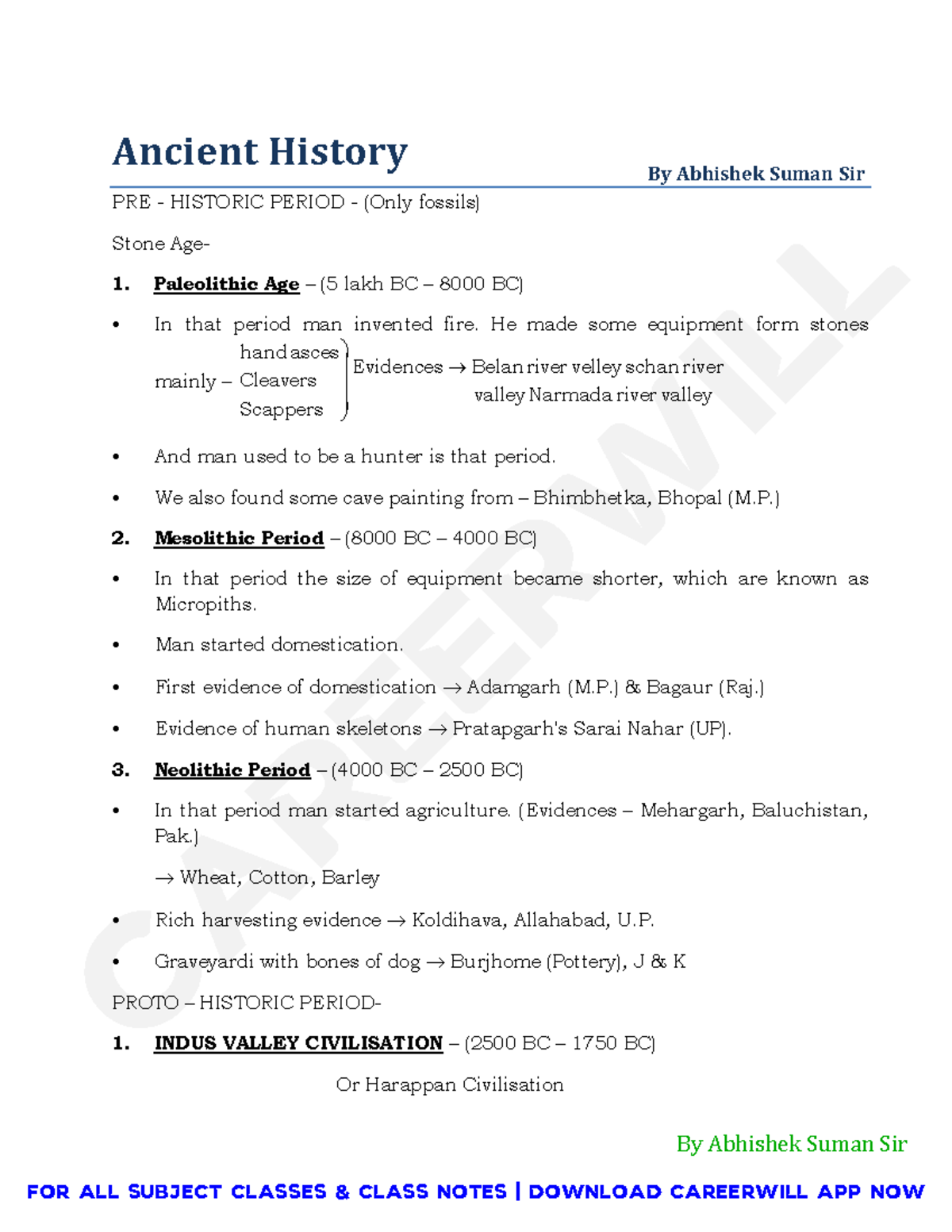 Ancient History English - Ancient History PRE - HISTORIC PERIOD - (Only ...
