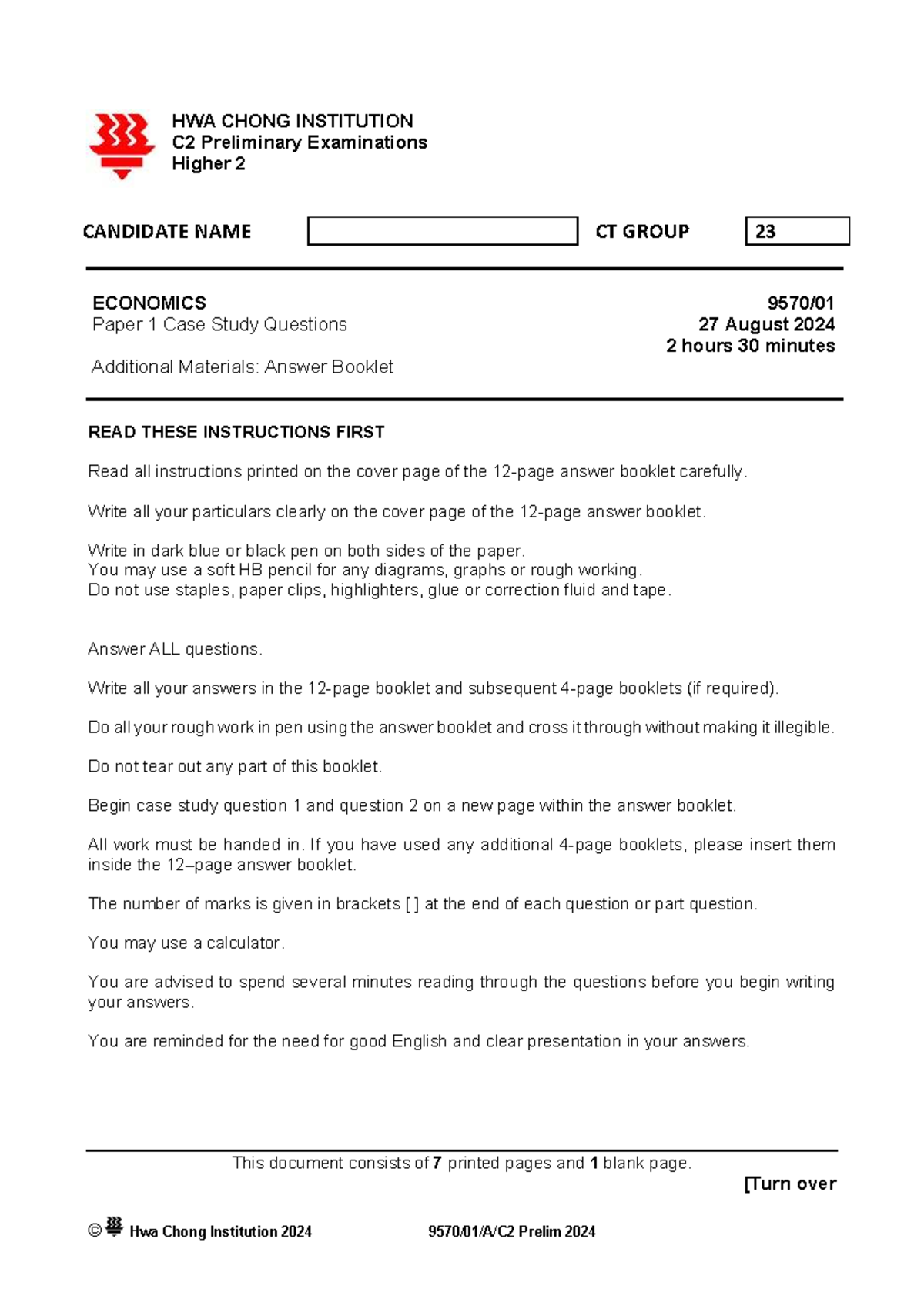 2024 HCI Prelim EC H2 Paper 1 Case Study Questions - Studocu