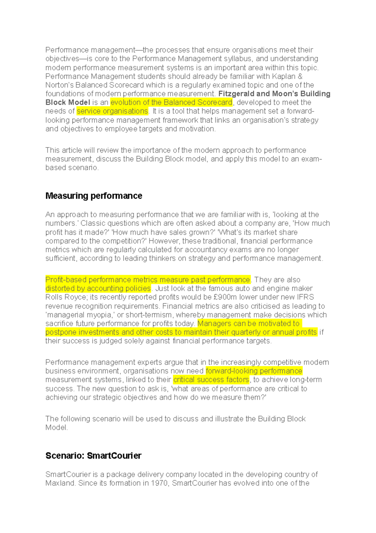 Fitzgerald & Moon's Building Block Model in Performance Management ...
