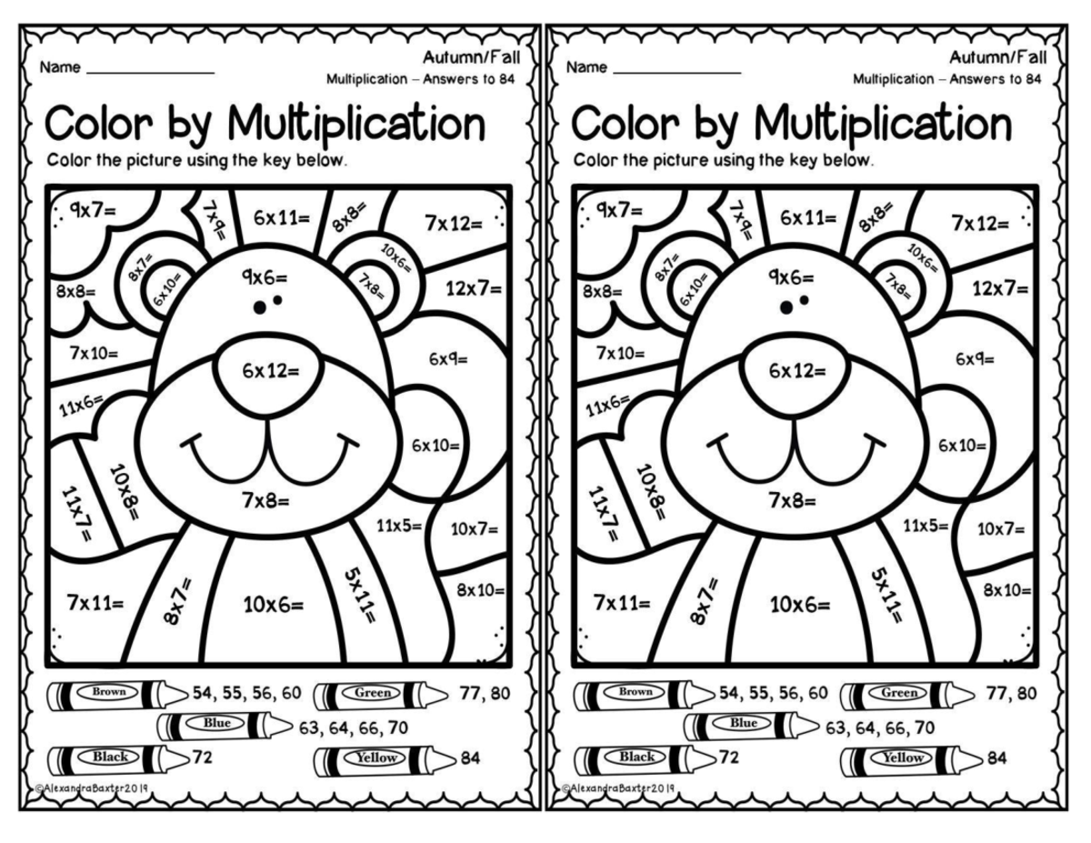 Multiplication Color Code Activity Answers for Grade 2 - Studocu
