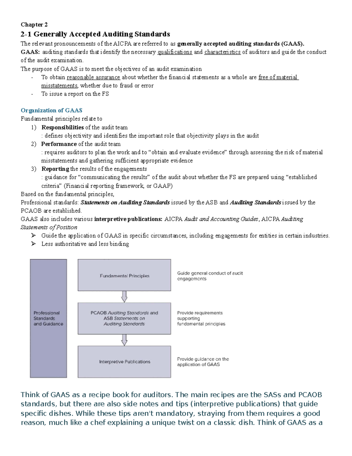 Auditing Standards Overview: Chapter 2 GAAS Explained - Studocu