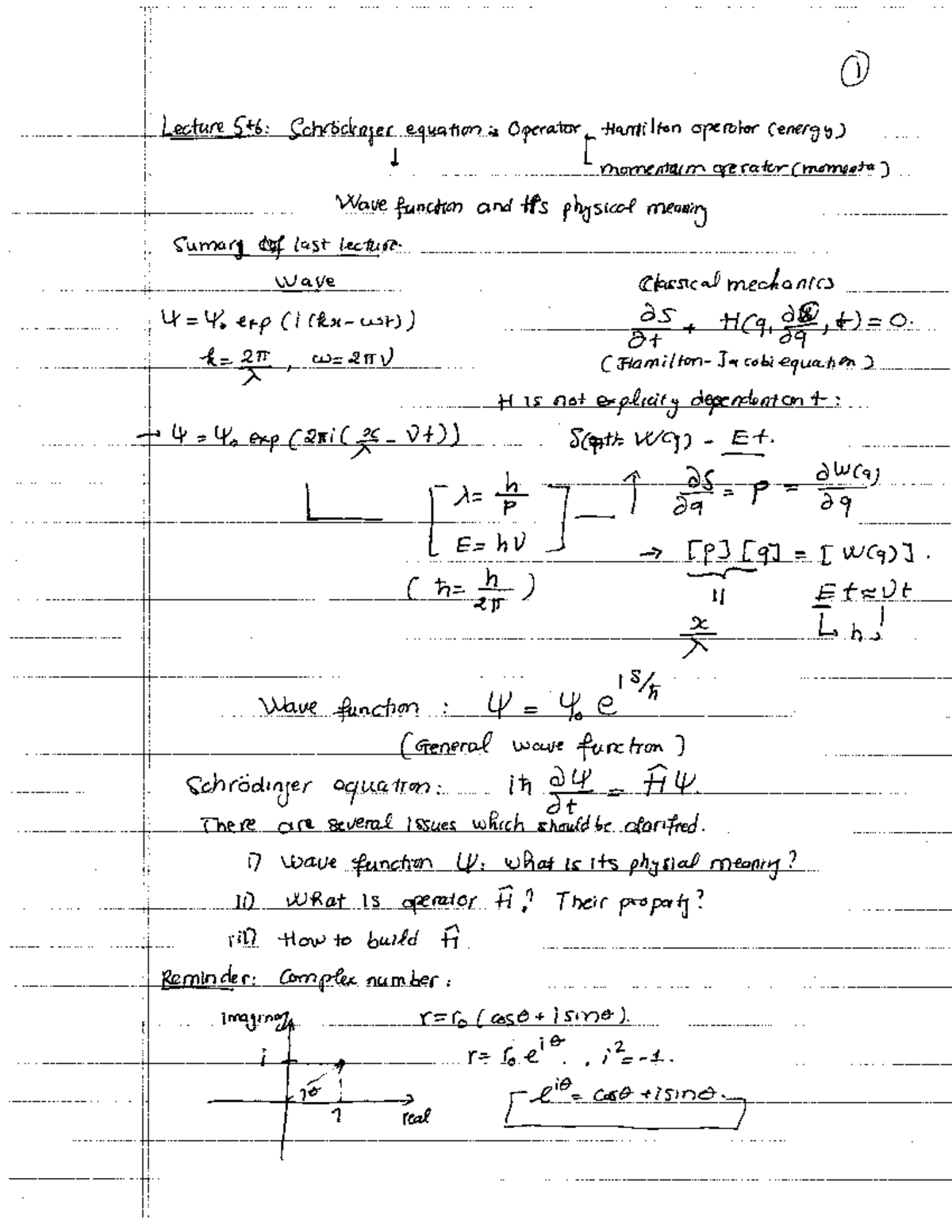 Lecture 5-6: Understanding the Hamiltonian Operator in Quantum ...