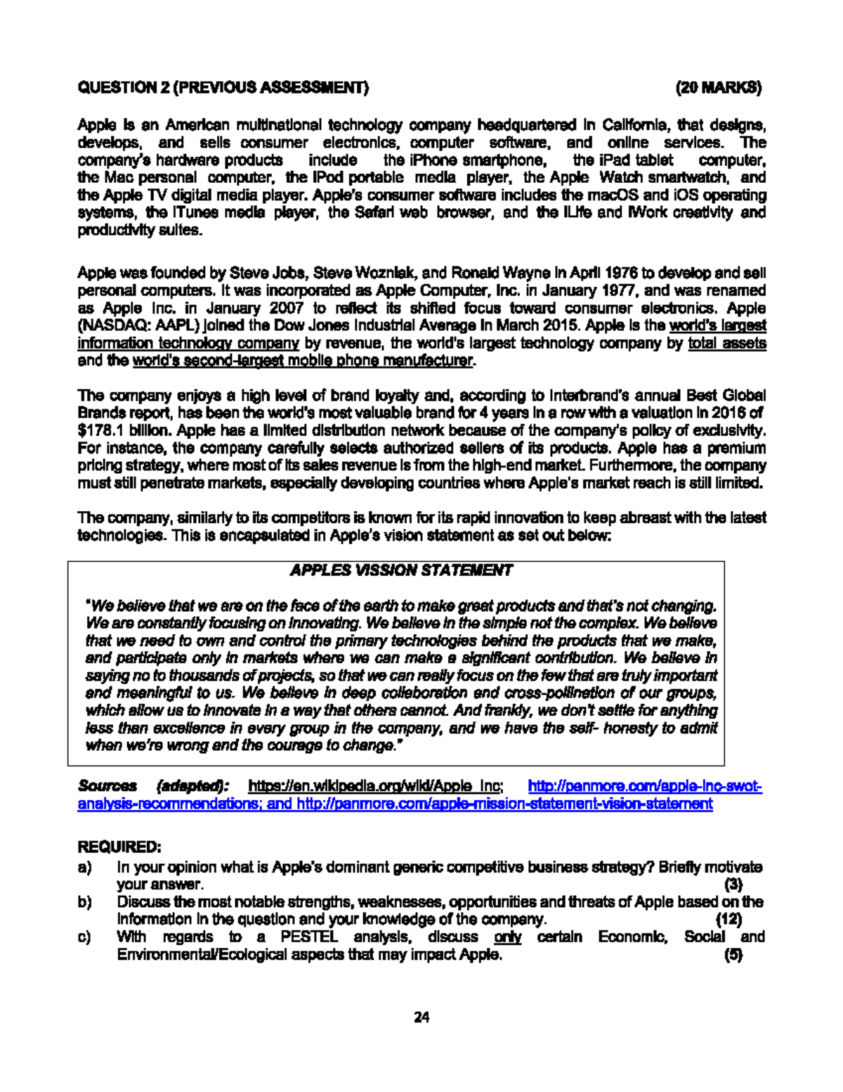 Apple Inc. Competitive Strategy & SWOT Analysis (20 Marks) - Studocu