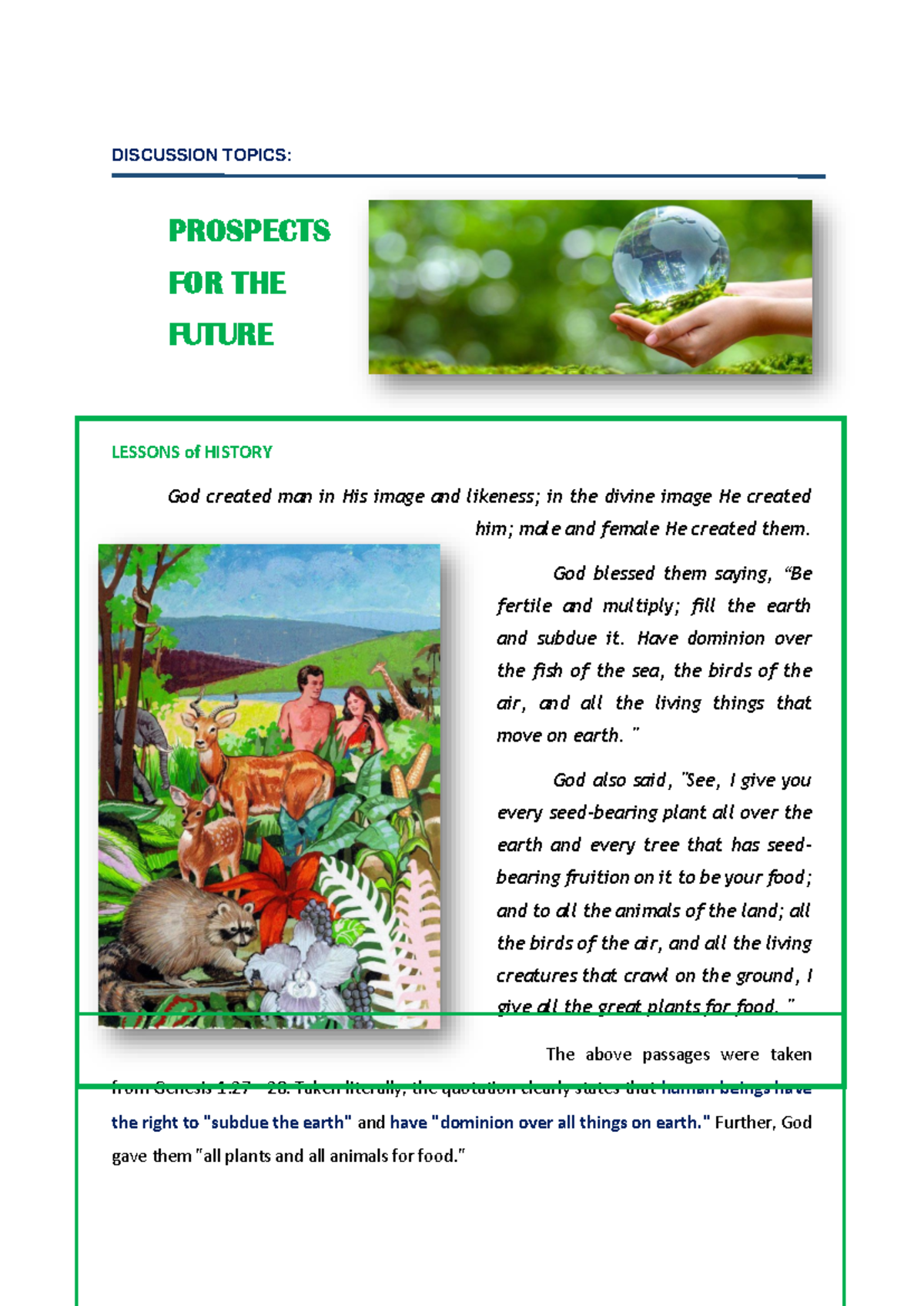 Environmental Science: Key Lessons from History and Future Prospects ...