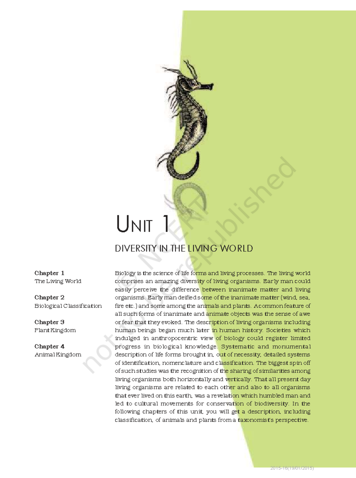 Kebo101: Unit 1 - Diversity in the Living World Overview - Studocu