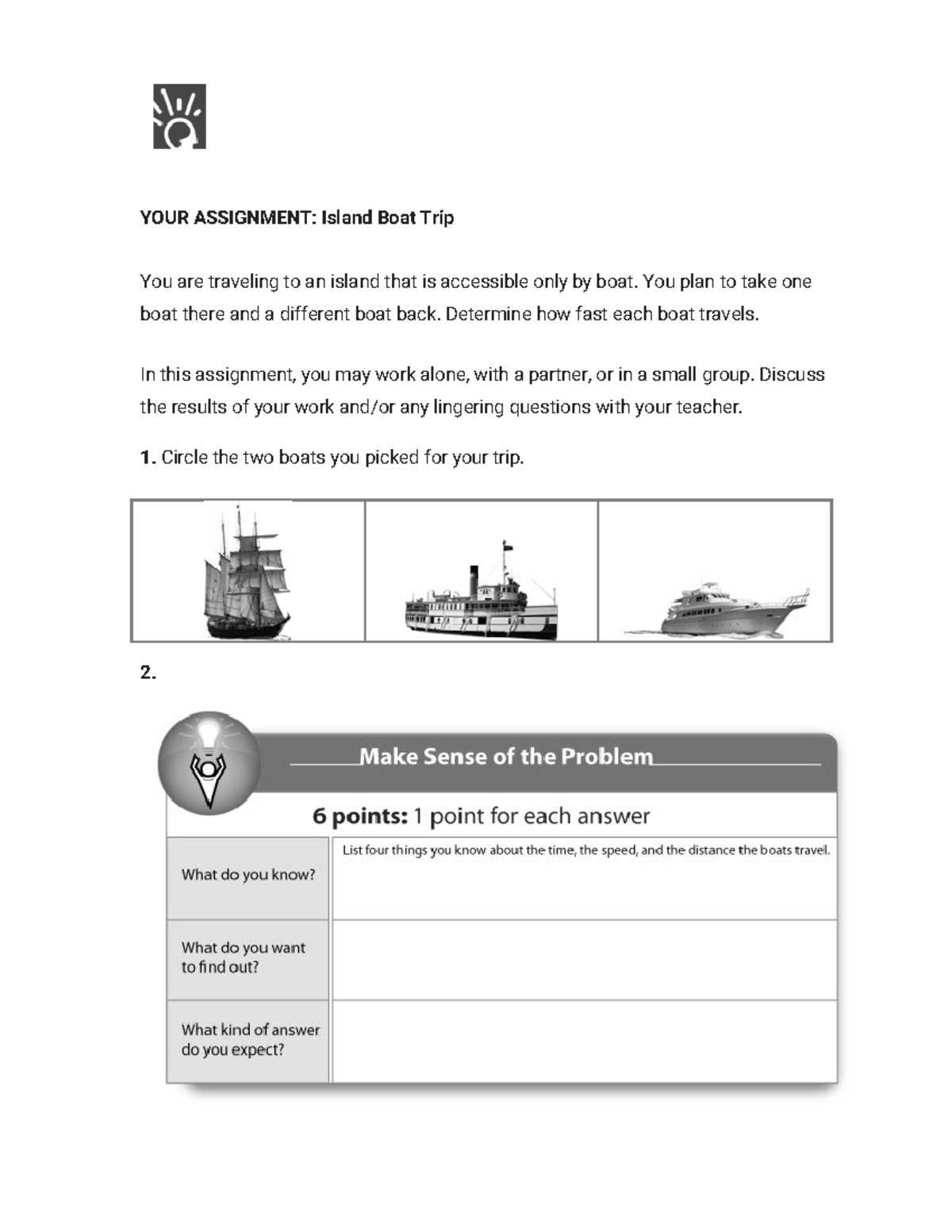 628544602 - Assignment: Island Boat Trip & Multistep Linear Equations ...