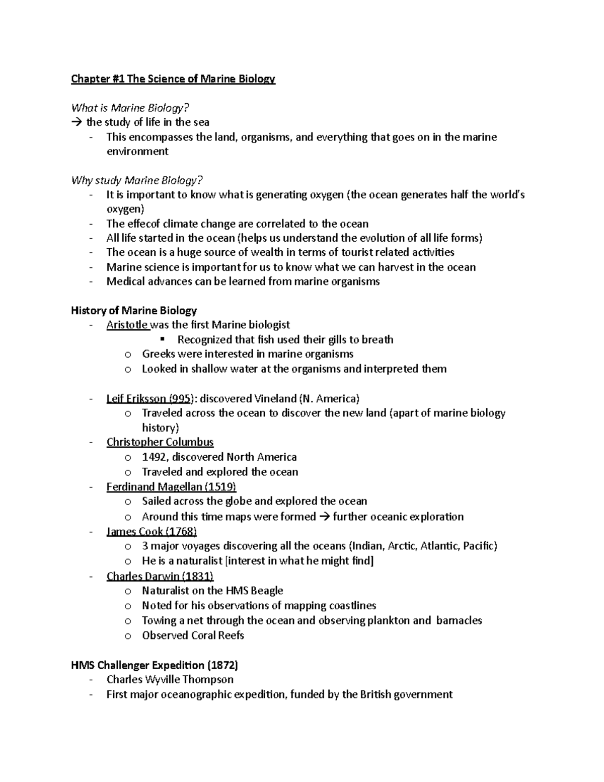 Intro to Marine Bio (MARN 101): Chapter 1 - The Science of Marine ...