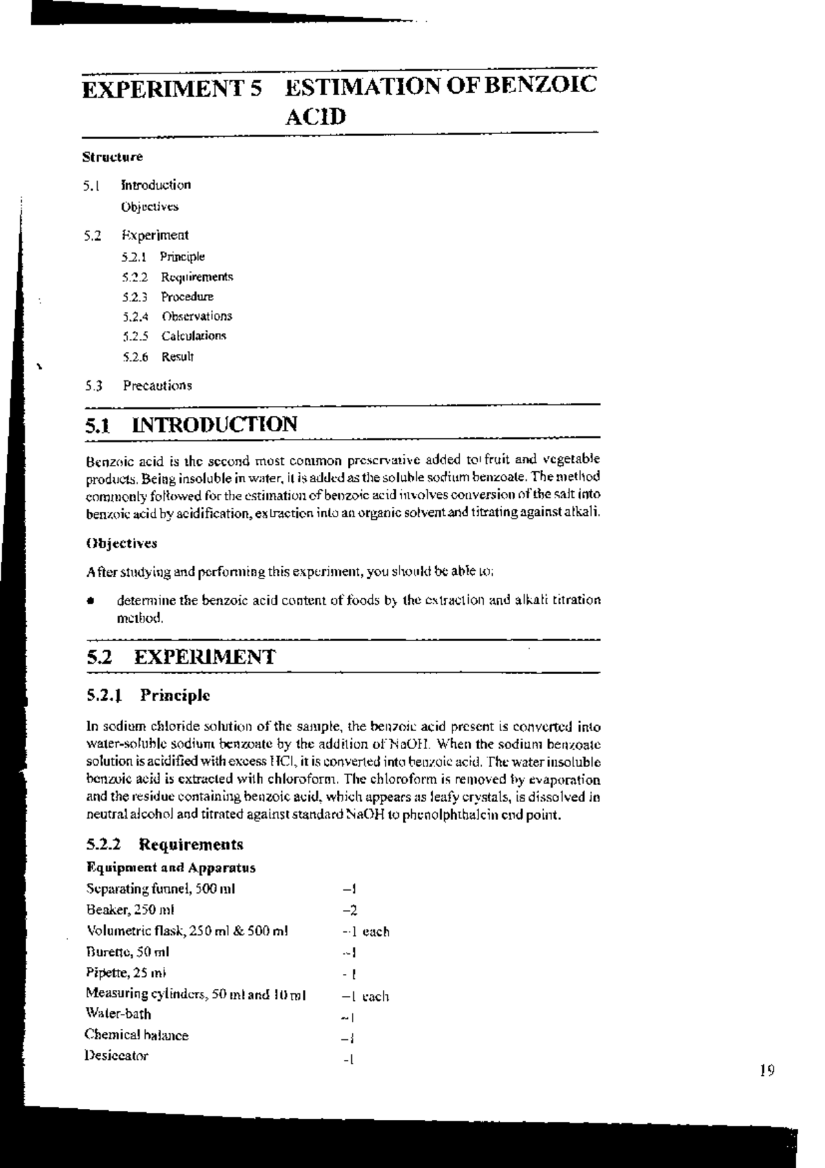 Experiment-5 - Benzoic acid - EXPERIMENT 5 ESTIMATION OF BENZOIC ACID ...