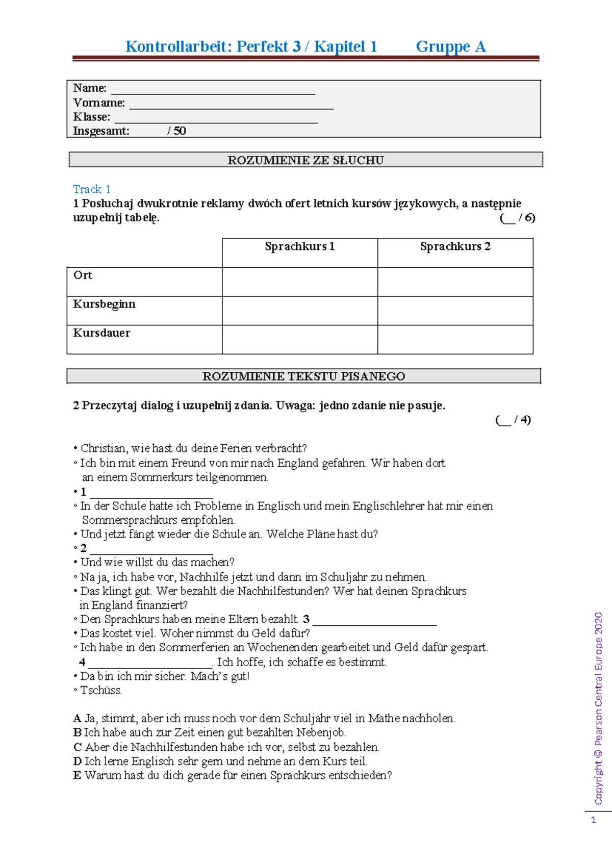 Infos Aktuell 3: Kontrollarbeiten und Lösungen für Kapitel 1-5 - Studocu