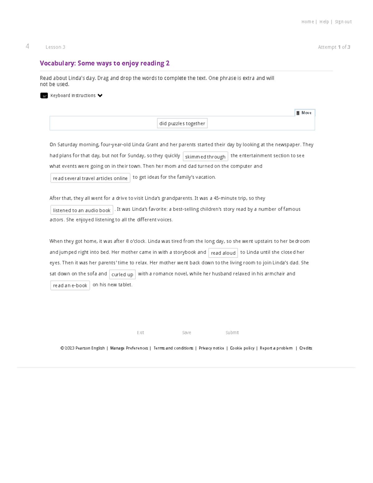 Unit 4 - Lesson 3 - Vocabulary: Enjoying Reading Activities 2 - Studocu