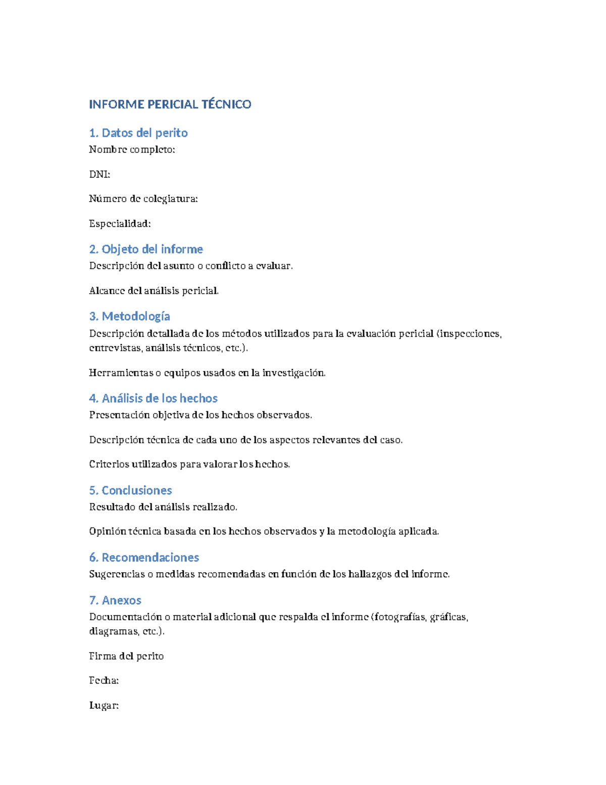 Informe Pericial Técnico: Guía Completa para la Evaluación Pericial ...