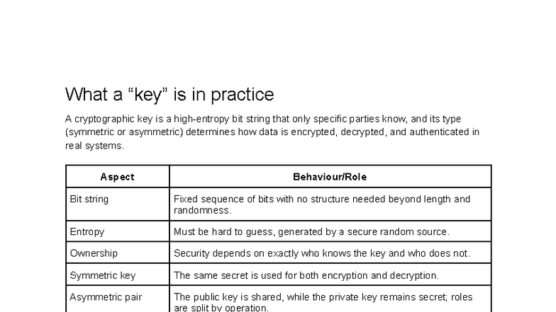 Understanding Cryptographic Keys: Types, Roles, and Practices (CS101 ...
