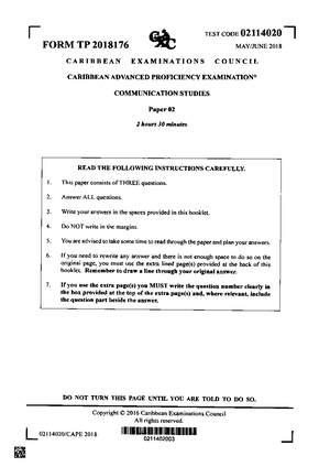 CSEC English A 2023 Paper 2 Study Guide - CSEC English A 2023 Paper 2 ...