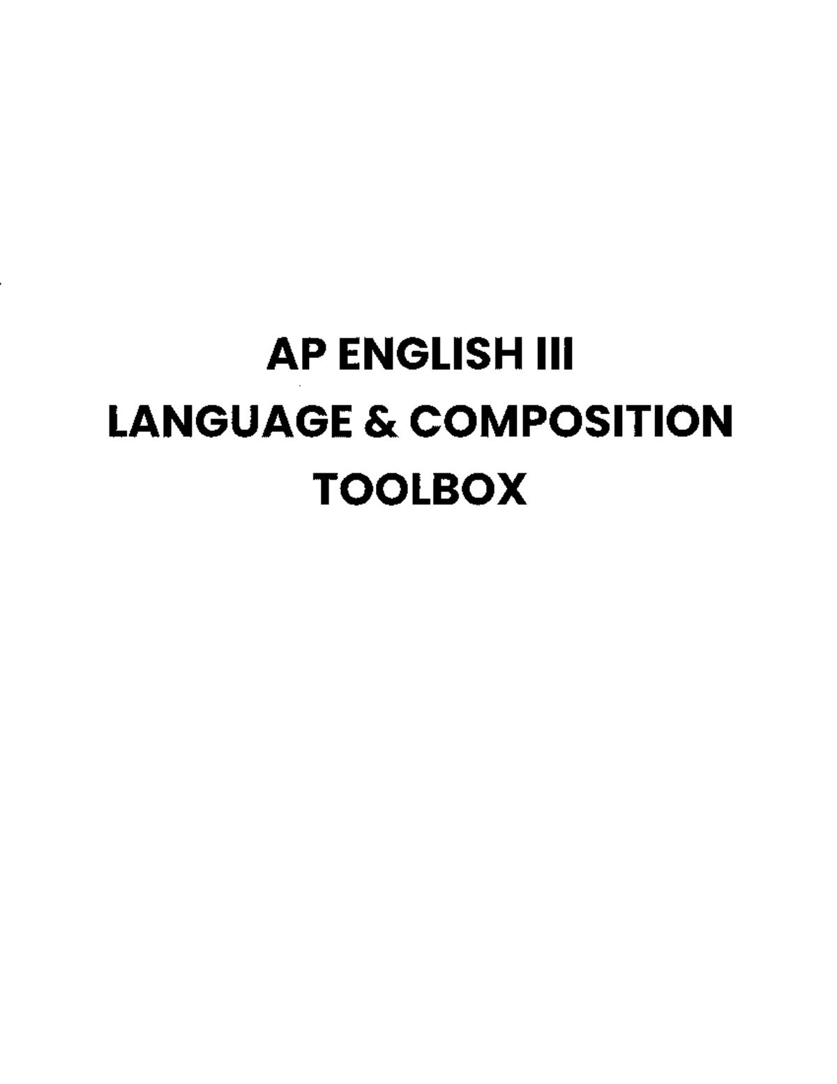 AP English Language Composition Toolbox: Exam Prep & Writing Skills ...
