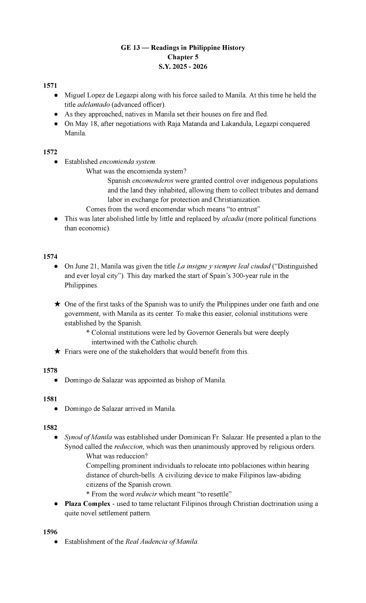 GE 13 Readings in Philippine History: Chapter 5 - The Encomienda System ...