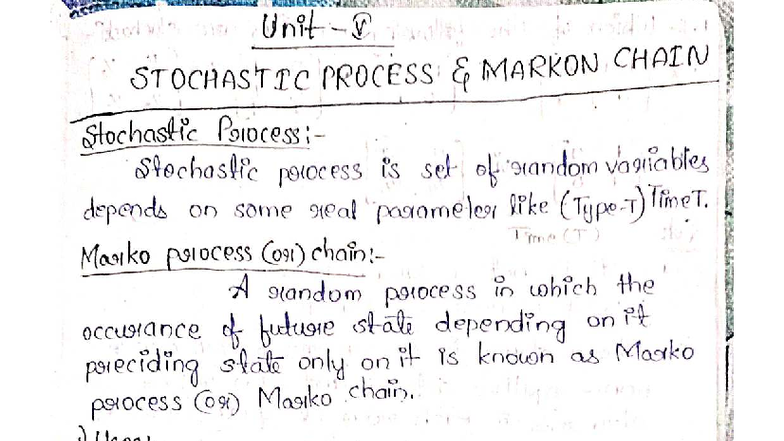 Maths Chapter 5: Stochastic Processes & Markov Chains (MSF R22) - Studocu