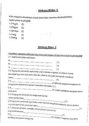 Grade 6 Life Skills Exam (PWS) - Tom New School, June 2022 - Studocu