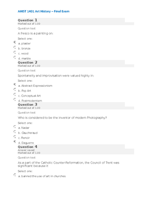 Final Exam: Evolution of Painting in the 1960s and 1970s - Studocu