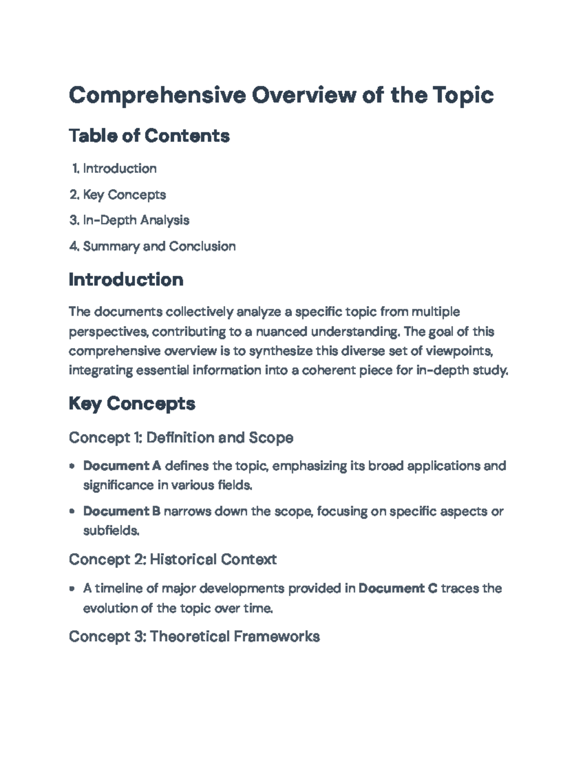 Comprehensive Overview of Key Concepts and Theoretical Frameworks ...