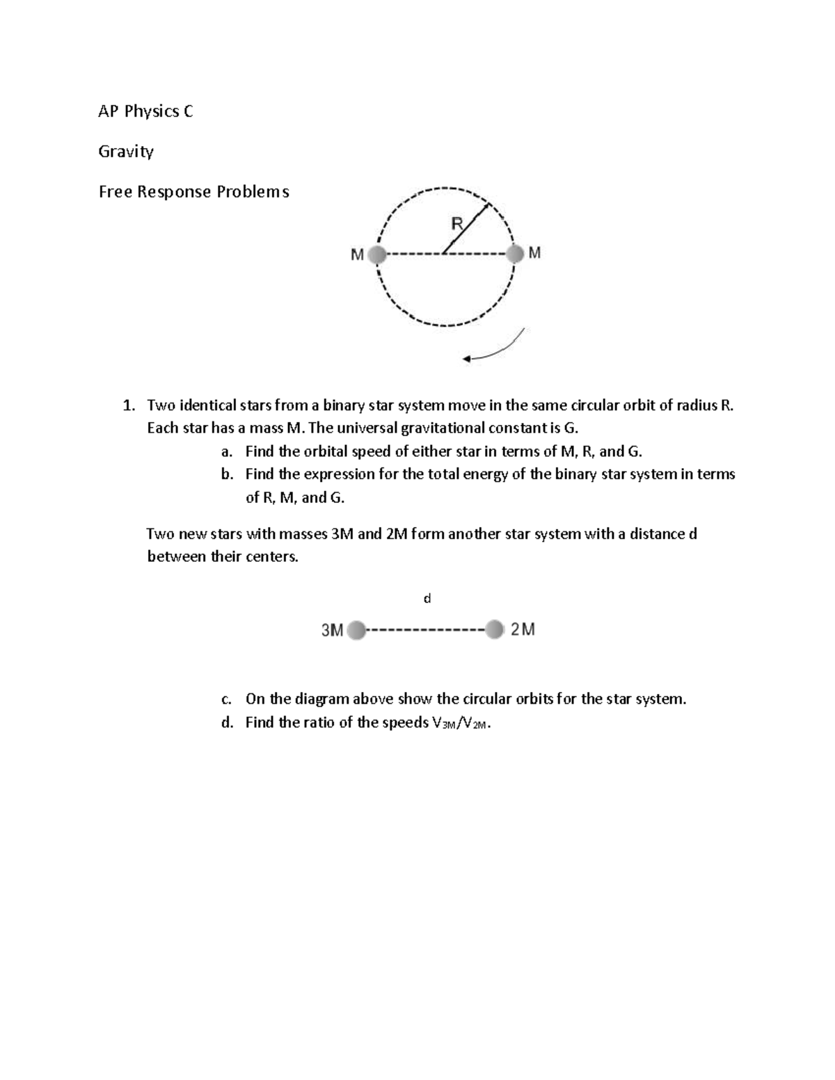 AP Physics C gravitation free response questions and solutions - Studocu