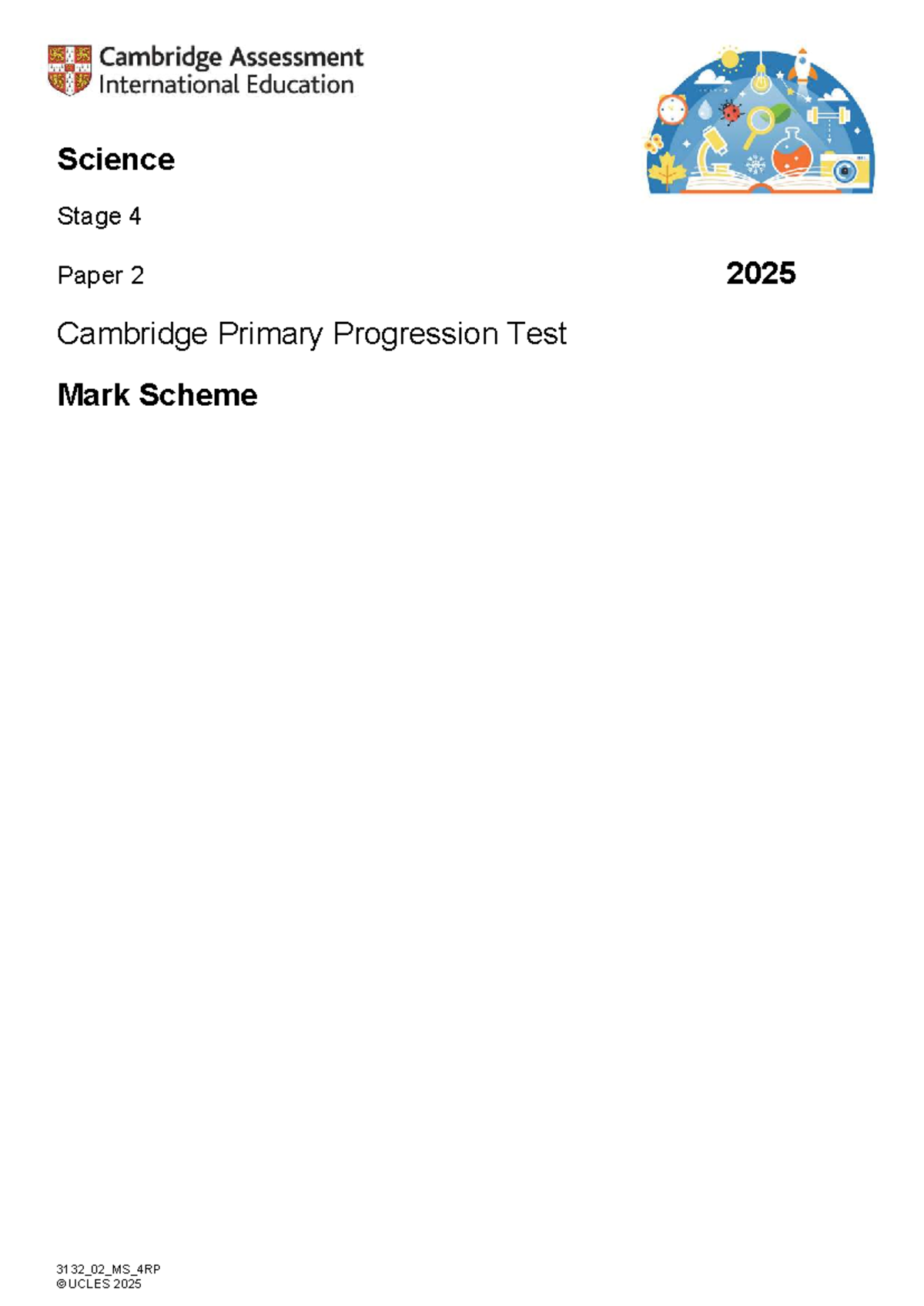 YEAR 4 2025 Science Stage 4 Paper 2 Mark Scheme - Studocu