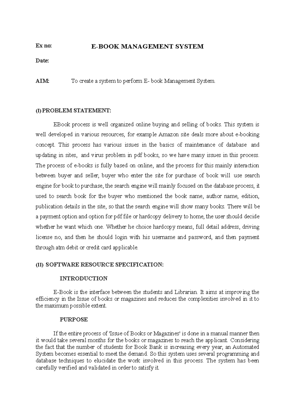 E-BOOK Management System: Design and Implementation Overview - Studocu