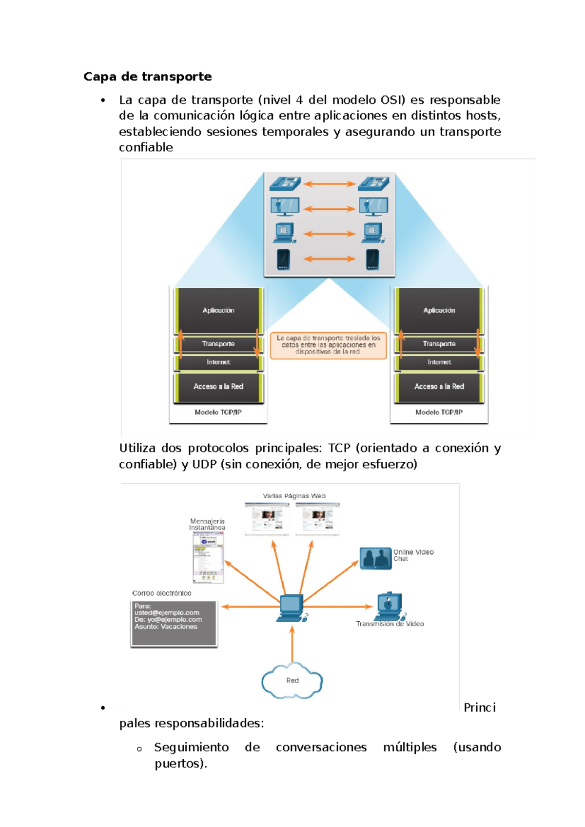 Capítulo 4: Capa de Transporte y Protocolos TCP/UDP - Studocu