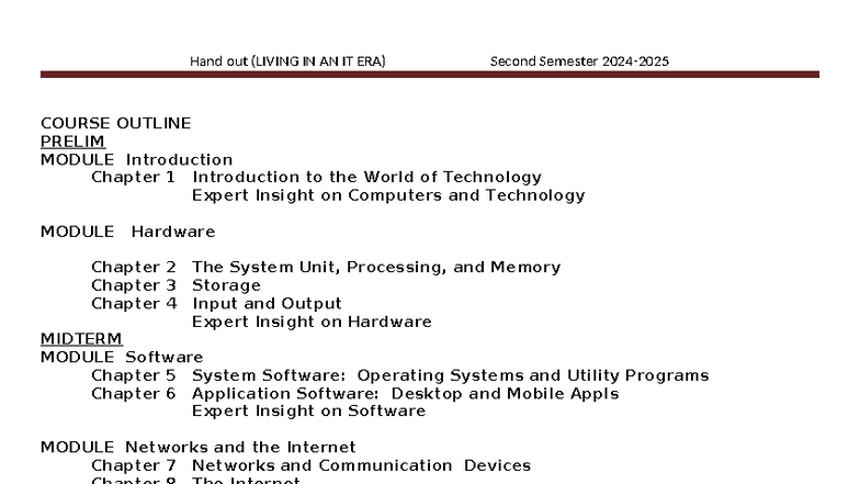 LIVING IN AN IT ERA (IT101) Chapter 2: The System Unit, Processing & Memory - Studocu