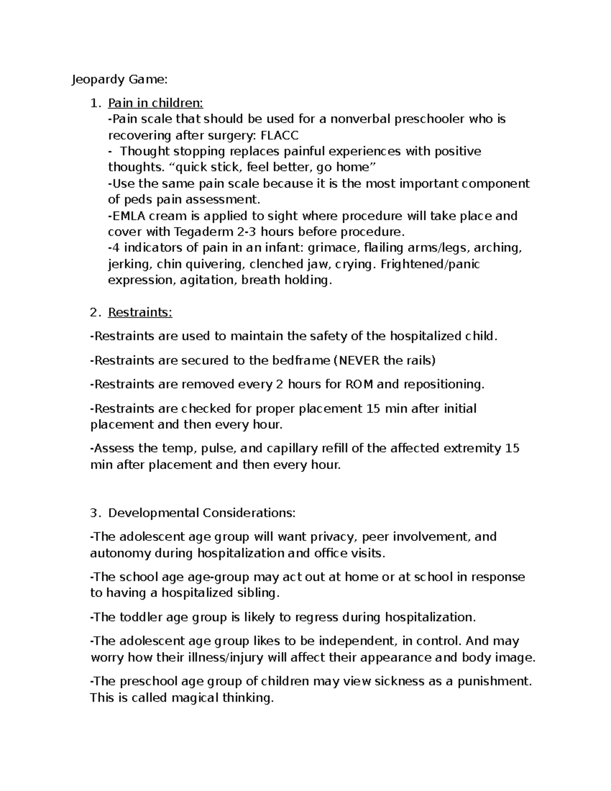 Child Developmental Strategies in Pediatric Nursing Care: PEDS 101 ...