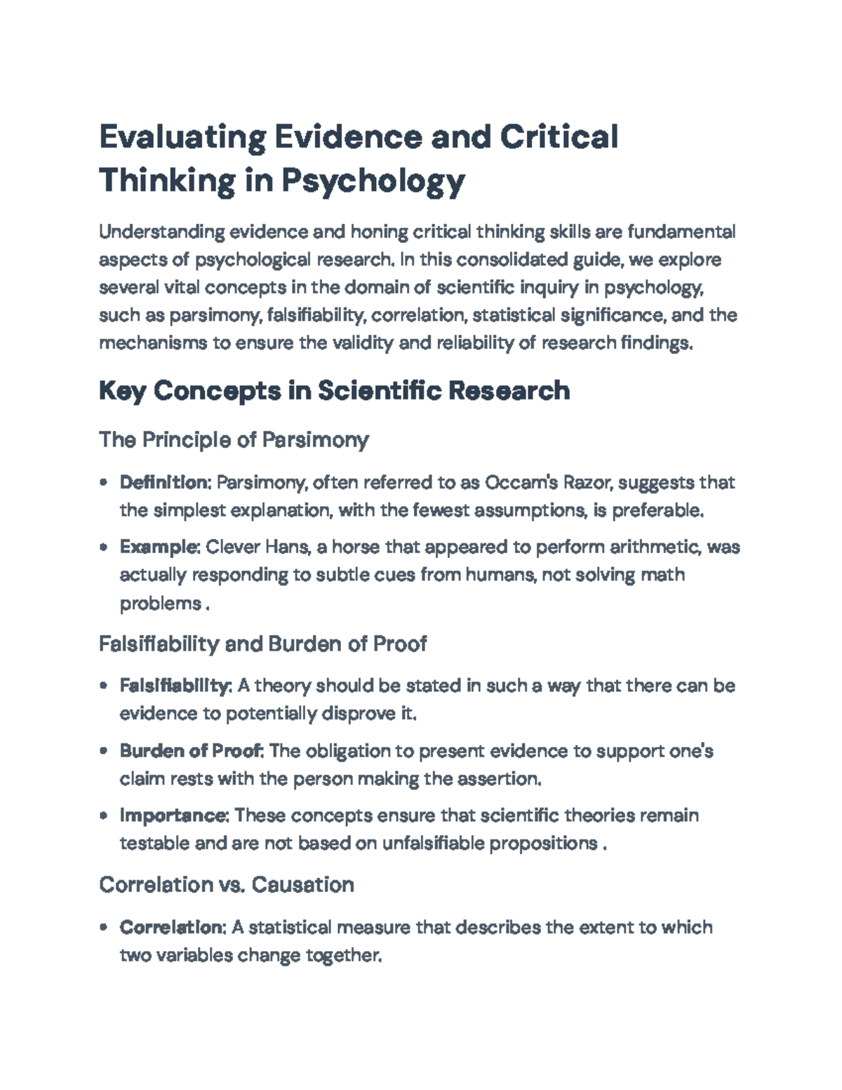 Evaluating Evidence and Critical Thinking in Psychology: A Guide ...