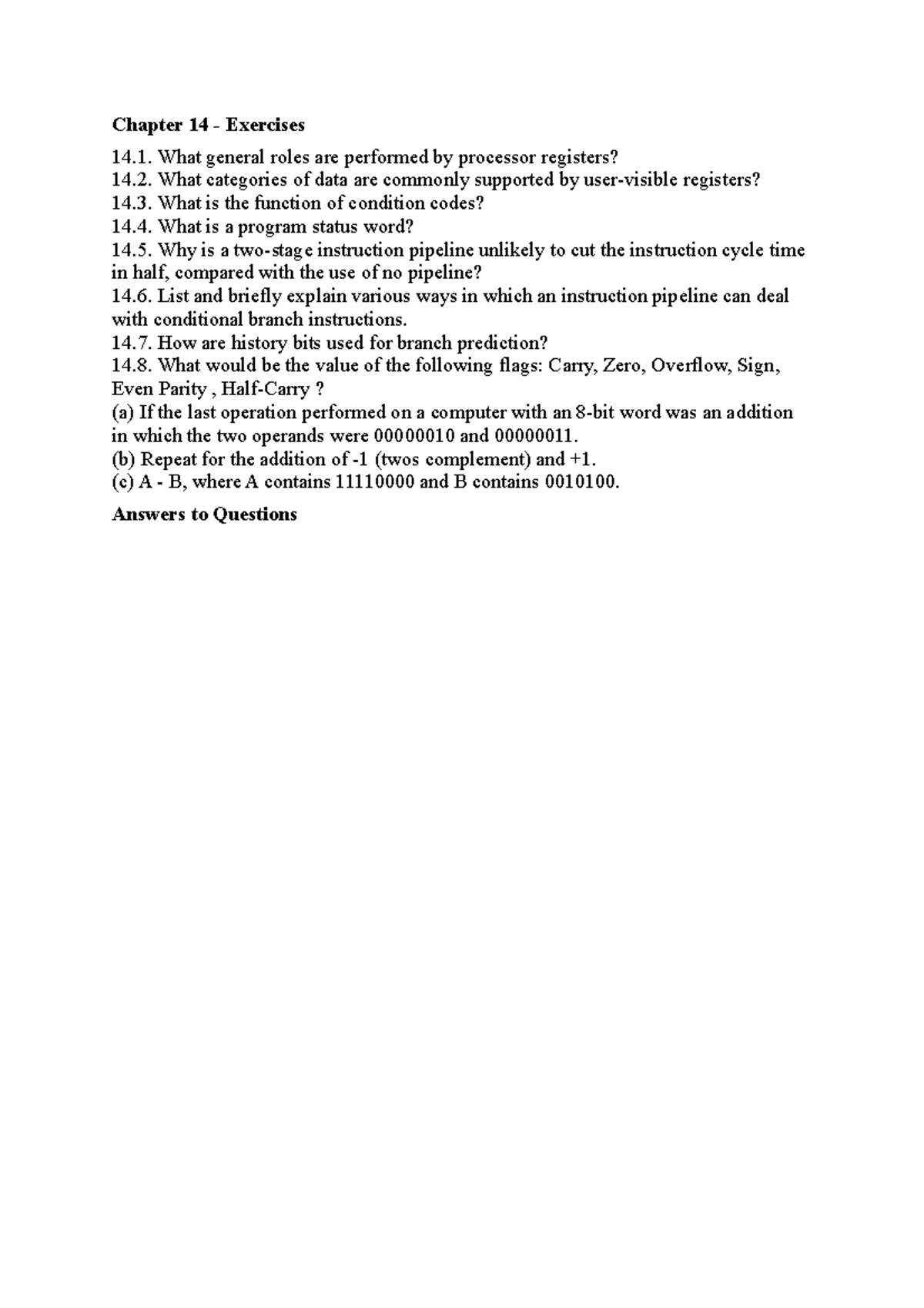 Review questions chapter 14 - Chapter 14 - Exercises What general roles ...