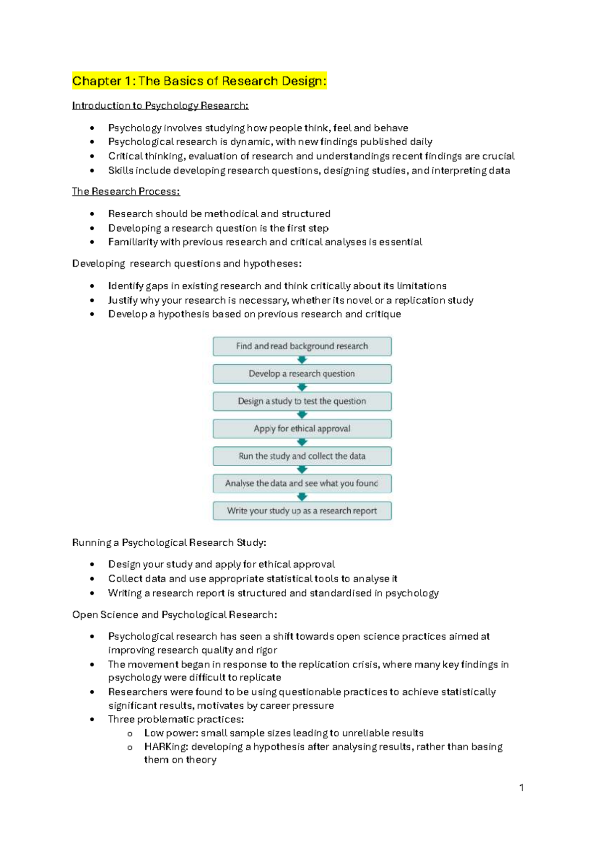 Chapter 1: Basics of Research Design in Psychology (PSY 243 Notes ...