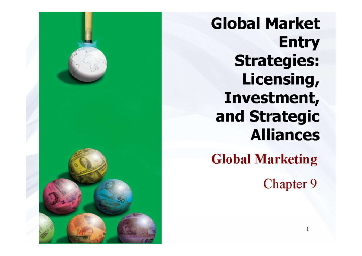 Global Marketing Chapter 9: Exam Pool on Entry Strategies - Studocu
