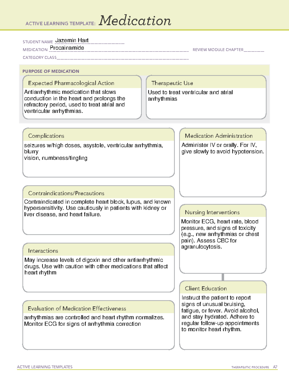 MED 9 - med temps - ACTIVE LEARNING TEMPLATES TherapeuTic procedure A ...