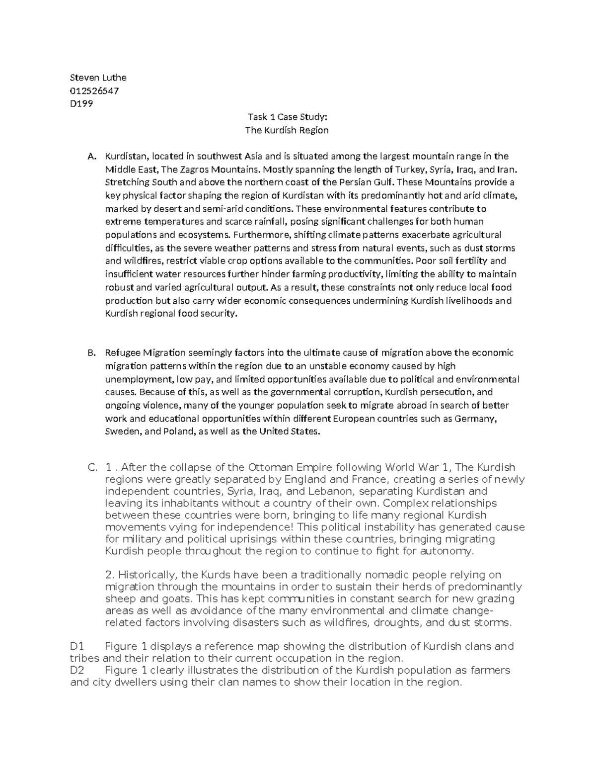 Task 1 for D199 - This is my PA Passed, which is provided as an example ...