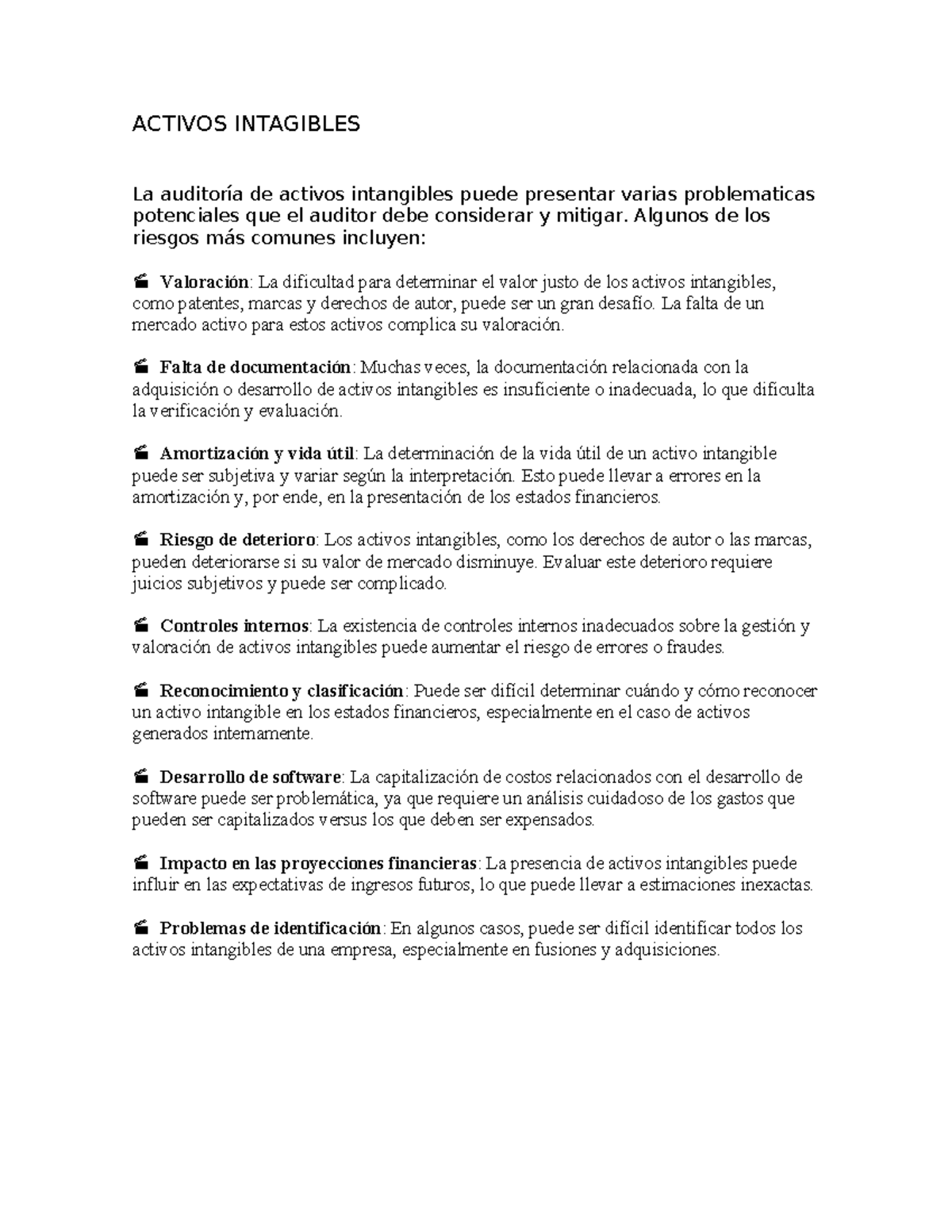 Activos Intangibles Y Instrumentos Financieros - ACTIVOS INTAGIBLES La ...