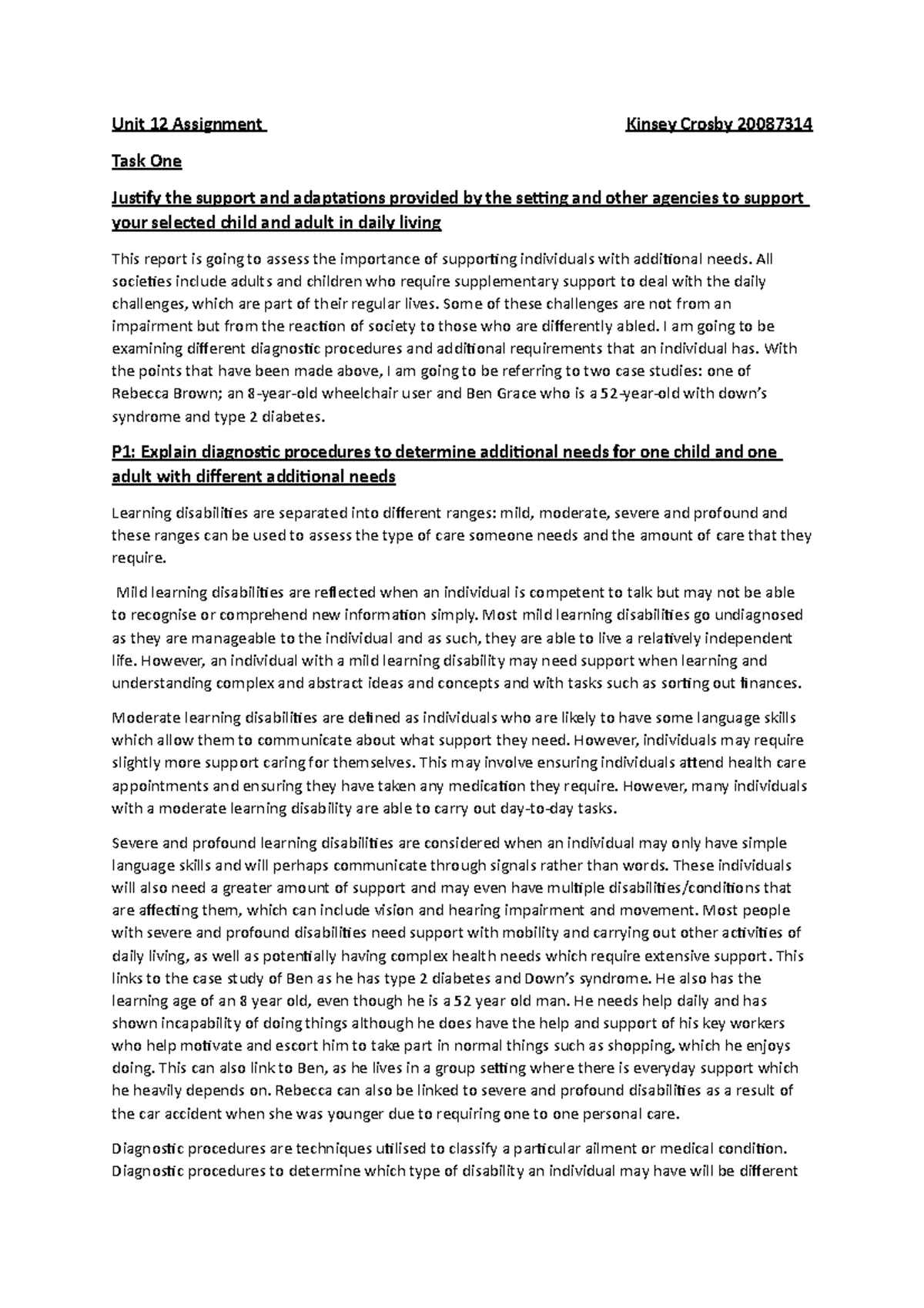 BTEC Level 3 Health and Social Care - Unit 10: Sociological Perspectives Assignment - Unit 10 ...