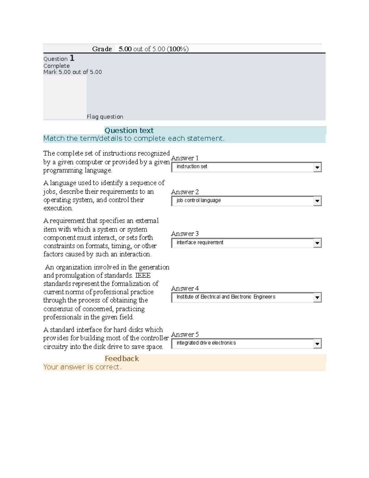 System Administration and Maintenance mid q2 - Grade 5 out of 5 ( 100 % ...