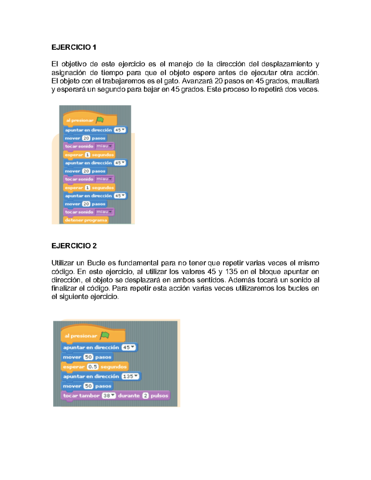Ejercicios Resueltos de Scratch: Manipulación de Objetos y Bucles - Studocu
