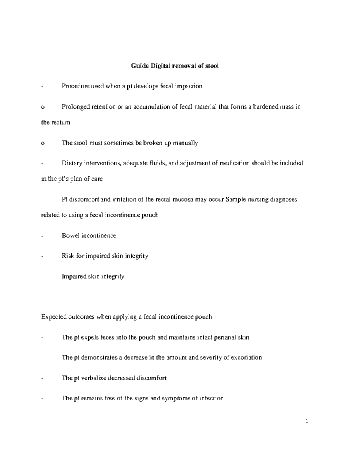 Guide to Digital Stool Removal and Care: Impaction Management - Studocu