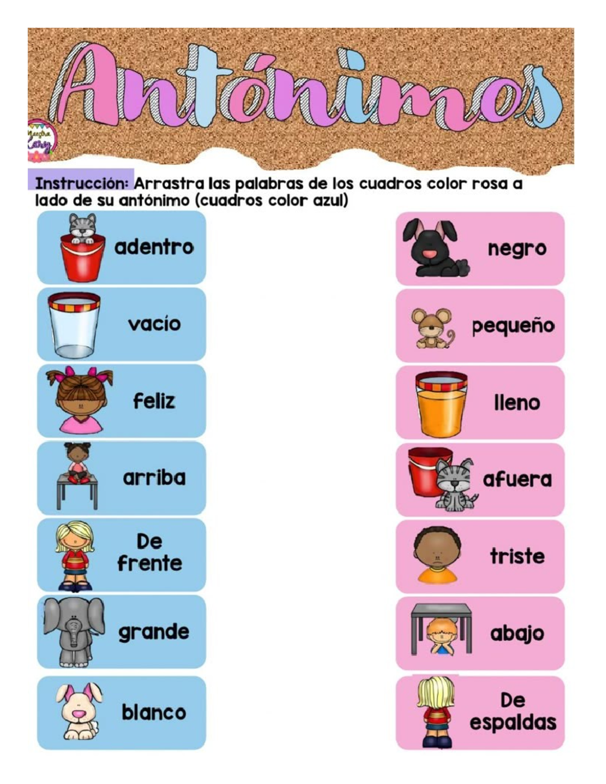 Antónimos y Sinónimos: Actividad de Instrucción - Studocu