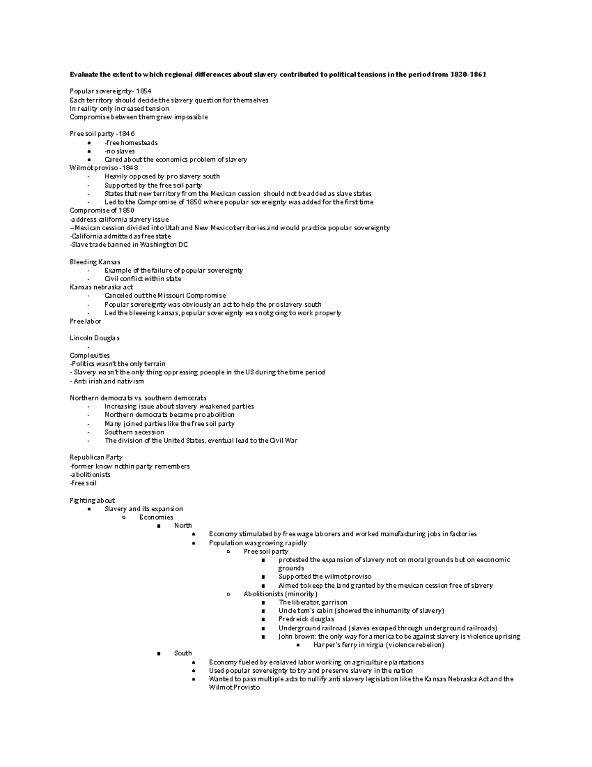 Apush DBQ 11 28 - Google Docs - Evaluate the extent to which regional ...
